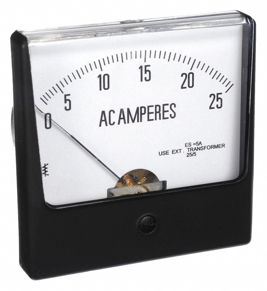 AC Current, 0 A – 25 A, Analog Panel Meter - 12G383|12G383 - Grainger