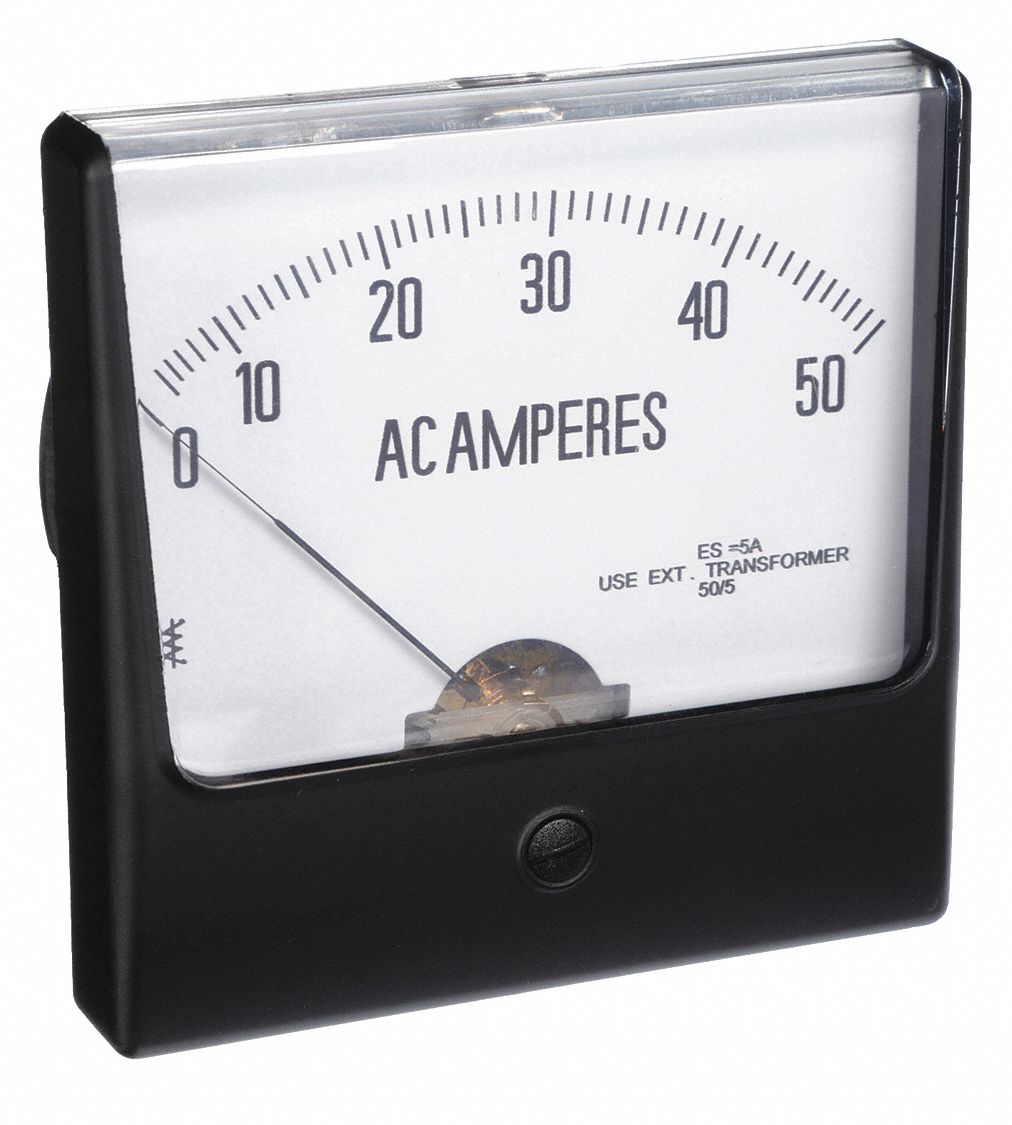 AC Current, 0 A – 50 A, Analog Panel Meter - 12G387|12G387 - Grainger