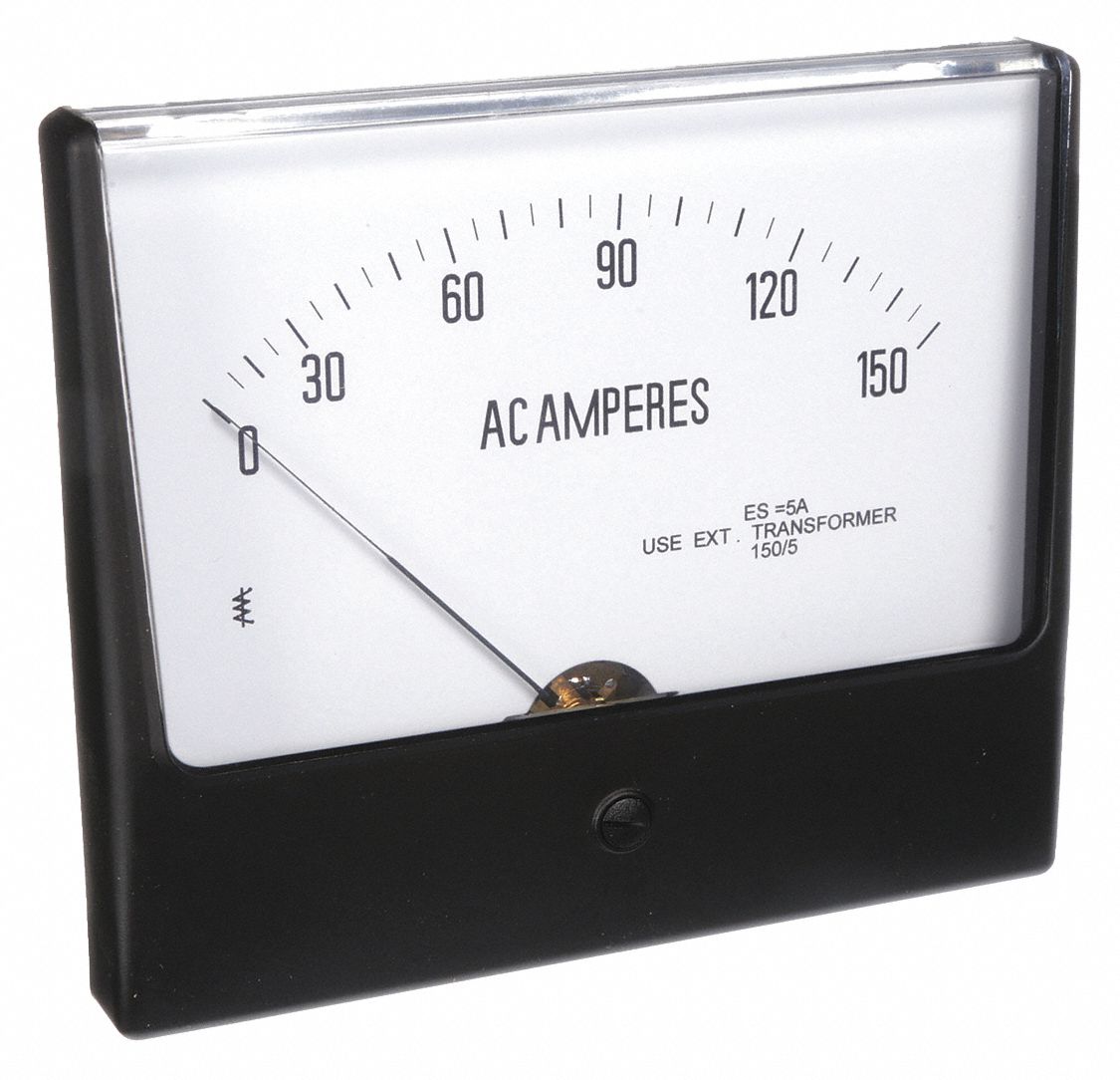 AC Current, 0 A – 150 A, Analog Panel Meter - 12G396|12G396 - Grainger