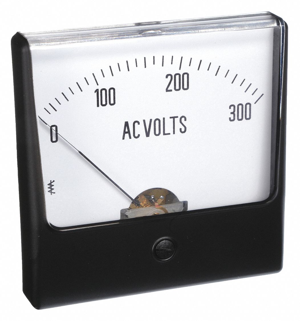 AC Volt, 0 V AC – 300 V AC, Analog Panel Meter - 12G409|12G409 - Grainger