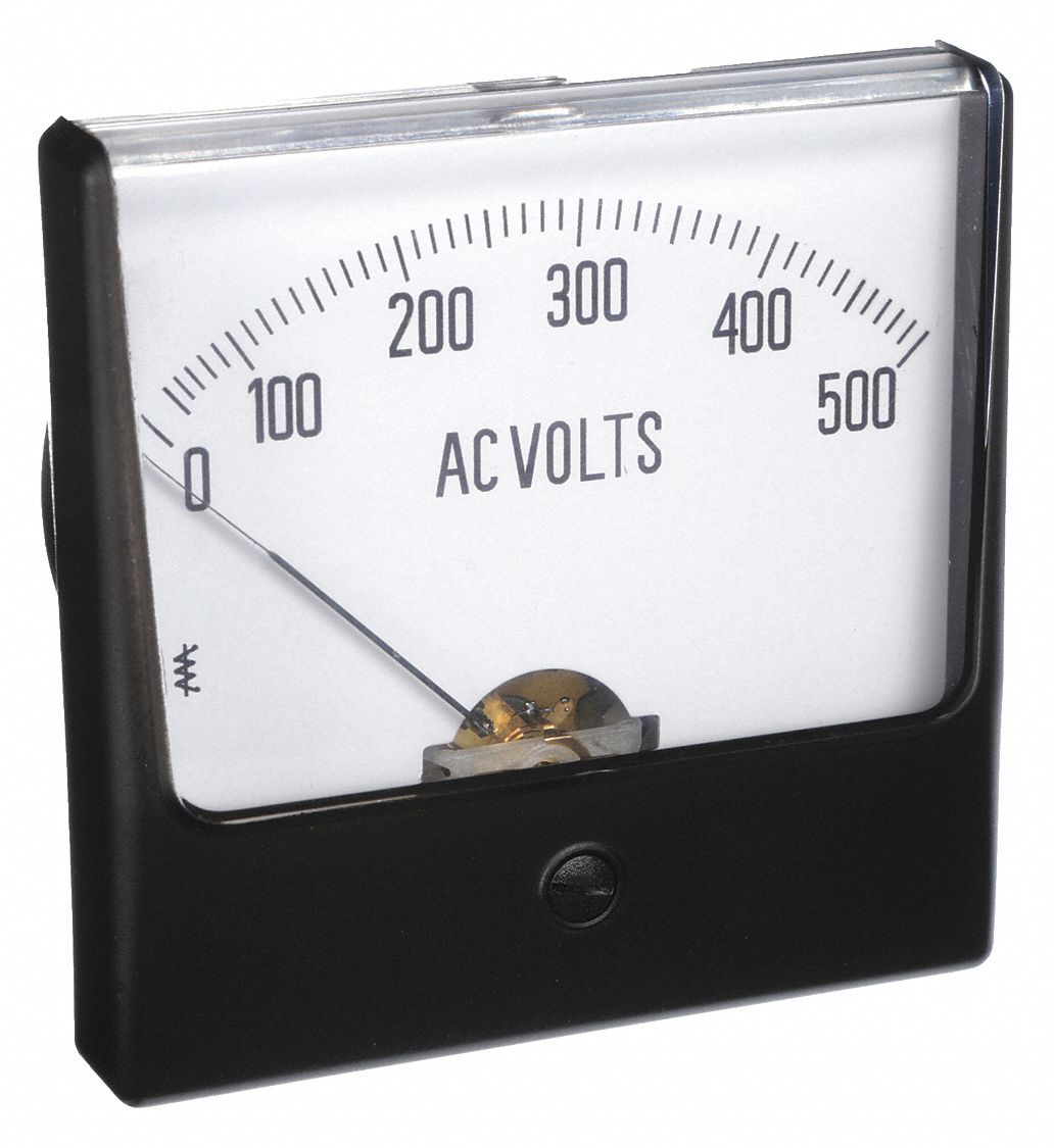AC Volt, 0 V AC – 500 V AC, Analog Panel Meter - 12G411|12G411 - Grainger