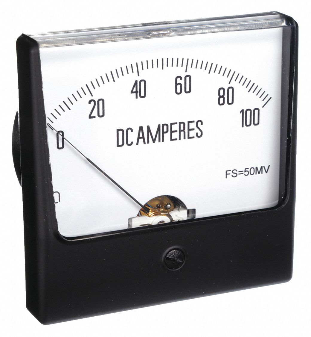 DC Current, 0 A – 100 A, Analog Panel Meter - 12G428|12G428 - Grainger