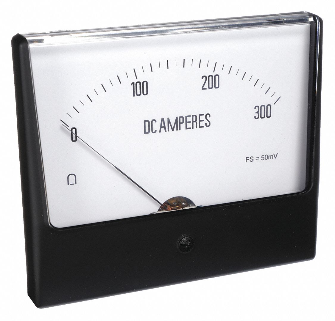 DC Current, 0 A – 300 A, Analog Panel Meter - 12G433|12G433 - Grainger