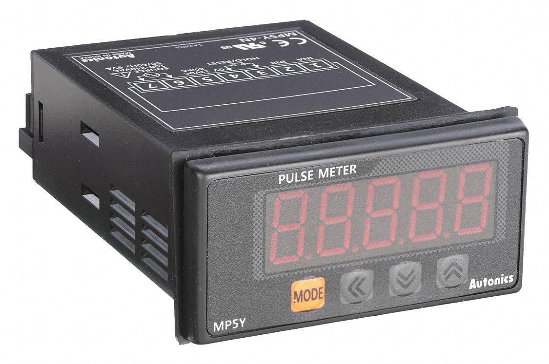 AUTONICS, -19,999 RPM Min RPM, 99,999 RPM Max RPM, Panel Tachometer ...