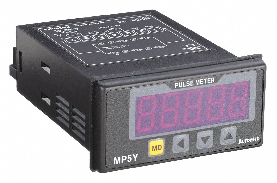 AUTONICS, -19,999 RPM Min RPM, 99,999 RPM Max RPM, Panel Tachometer ...