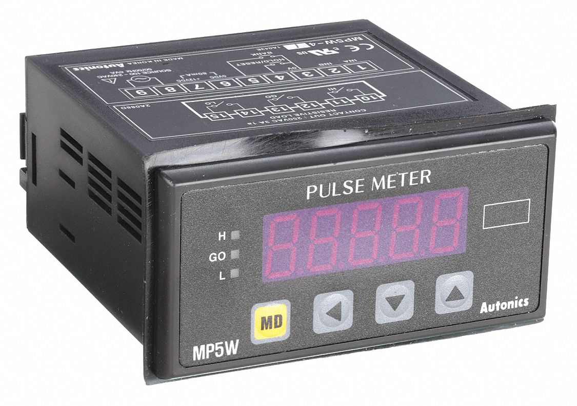 AUTONICS, -19,999 RPM Min RPM, 99,999 RPM Max RPM, Panel Tachometer ...