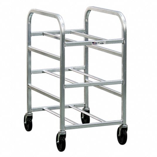 Bin Cart, 3 Bins Load Capacity, All Welded Aluminum, Silver - Grainger