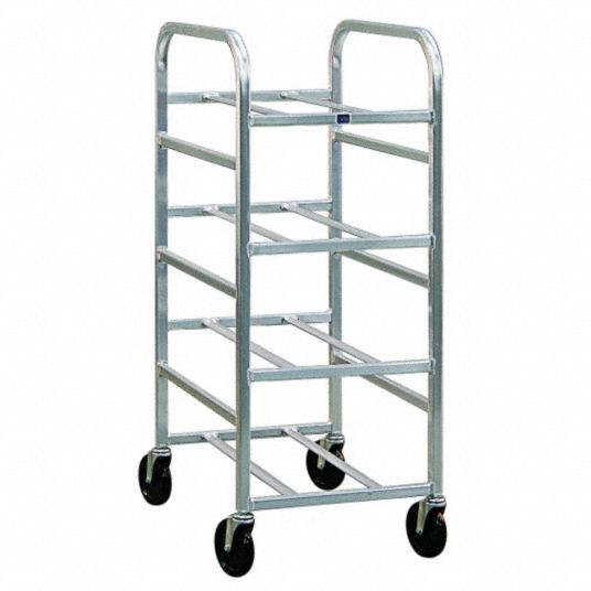 Bin Cart, 4 Bins Load Capacity, All Welded Aluminum, Silver - Grainger