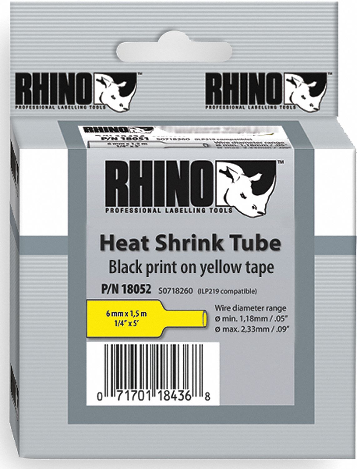 DYMO RHINO 1IN YELLOW HST-24MM - Cable and Wire Marking Sleeve and Tube ...