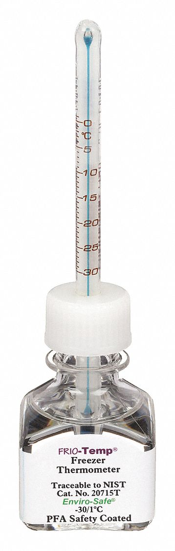 FRIO-TEMP, -30°C to 1°C, +/-0.5°C, Bottle Thermometer - 12L958|B61004 ...