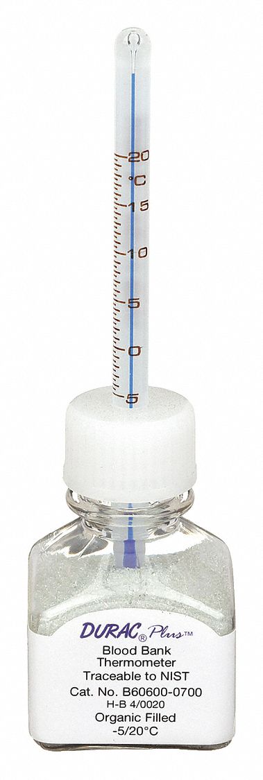 DURAC PLUS, -5°C to 20°C, +/-0.75°C, Bottle Thermometer - 12L975|B60600 ...