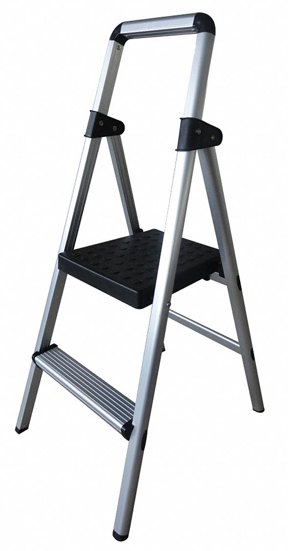 Platform Stepladder,1-3/4 ft,Alum.,300lb - Grainger