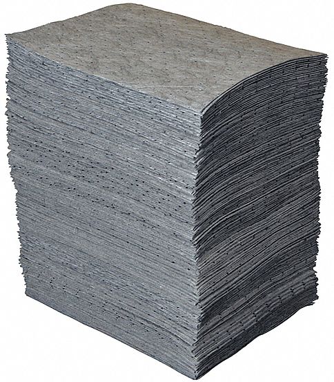 BRADY SPC ABSORBENTS ABSORBENT PAD, 21 OZ ABSORBED PER PAD, 34 GALLON ...