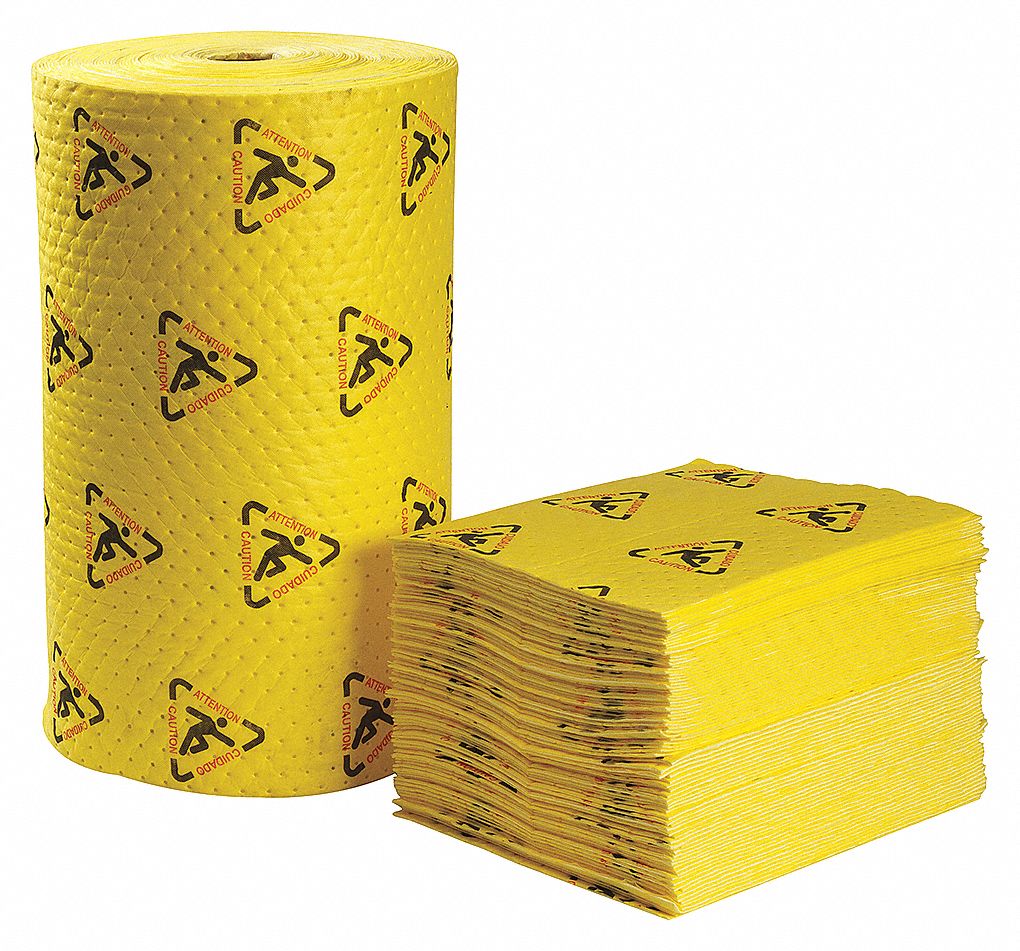 BRADY SPC ABSORBENTS ABSORBENT PAD, 28 OZ ABSORBED PER PAD, 22 GALLON ...
