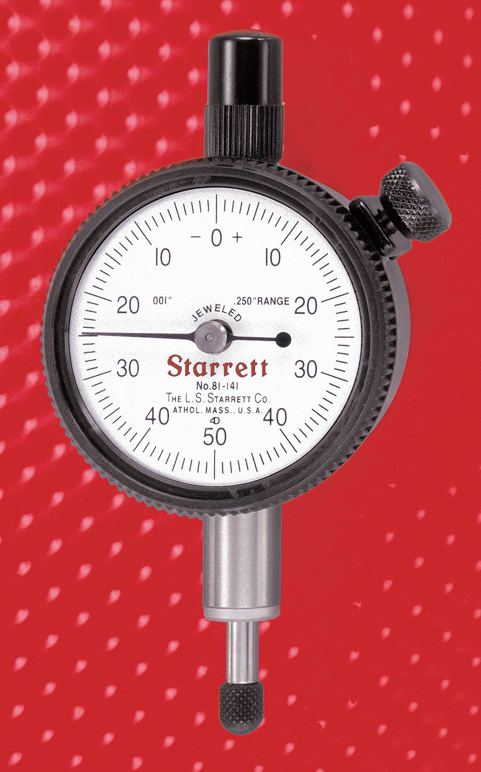 STARRETT INDICATOR DIAL, 0 TO 0.125 IN RANGE, BALANCED READING, 0-25-0 ...