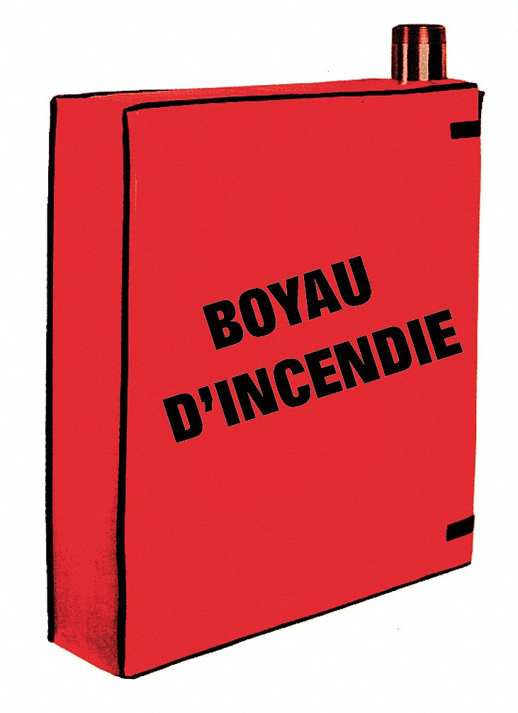 STEEL FIRE FIRE HOSE RACK COVER, FRENCH, FLUOR RED, 21 X 24 X 5 IN ...