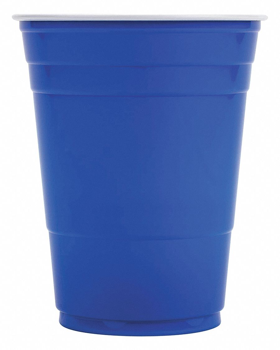 SOLO, Blue, Plastic, Disposable Cold Cup - 12N440|P16B - Grainger