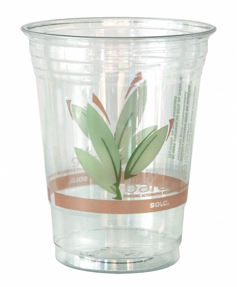 16 oz Plastic Disposable Cold Cup, Clear, 1000 PK - Grainger