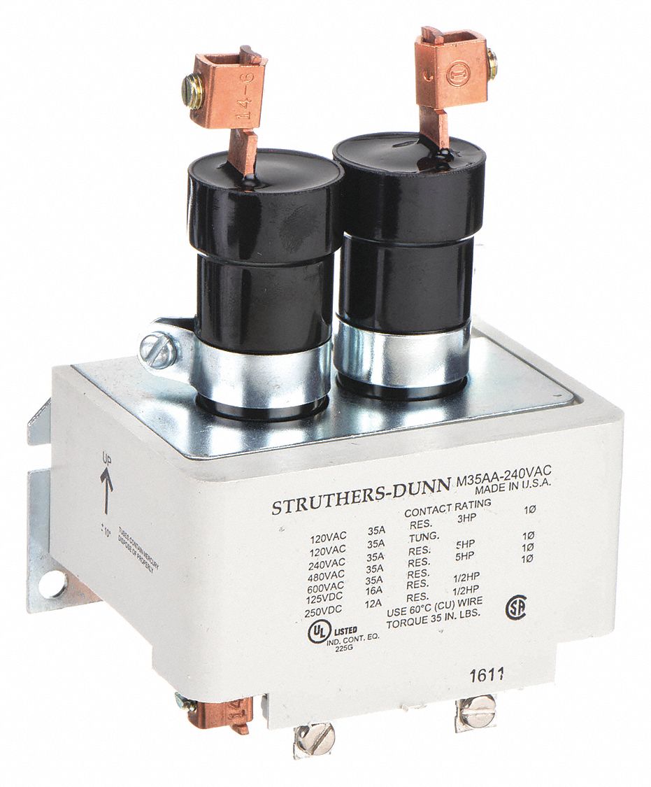 STRUTHERS-DUNN, 240V AC, 35 A Full Load Current - Resistive, Mercury ...