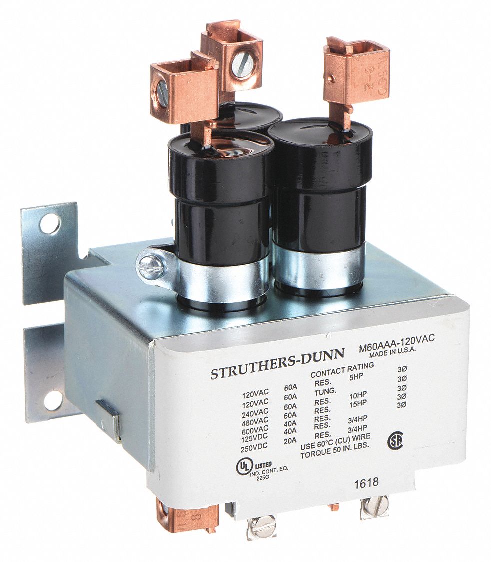 STRUTHERS-DUNN, 120V AC, 60 A Full Load Current - Resistive, Mercury ...