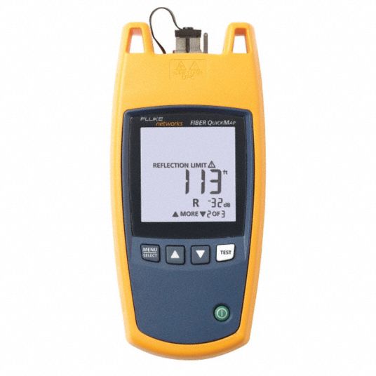 FLUKE NETWORKS Fiber Optic Tester, LCD, Measures Distance to Fault ...