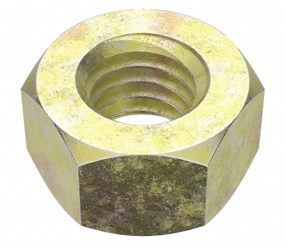 APPROVED VENDOR Tuerca Hexagonal 7/16"-14, Zinc Amarillo, Grado 8 ...
