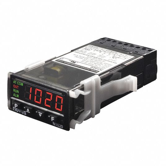 NOVUS Temperature Controller, Digital, J,K,T,E,N,R,S,B,E PT100, 0-50mV, 1/32 DIN Size - 12T227 ...