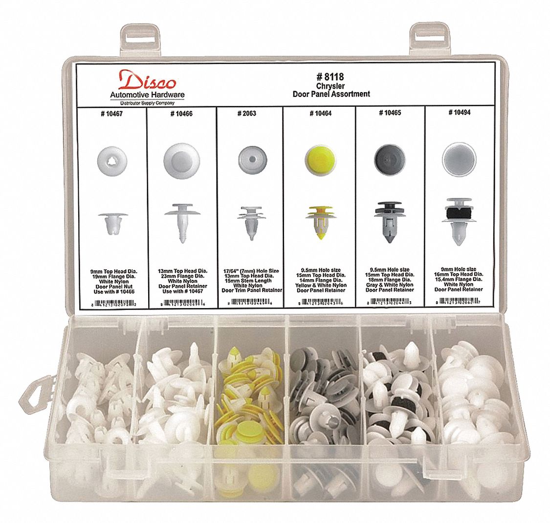 115 Pieces, Chrysler Door Trim Panel Assortment - 12T289|8118 - Grainger