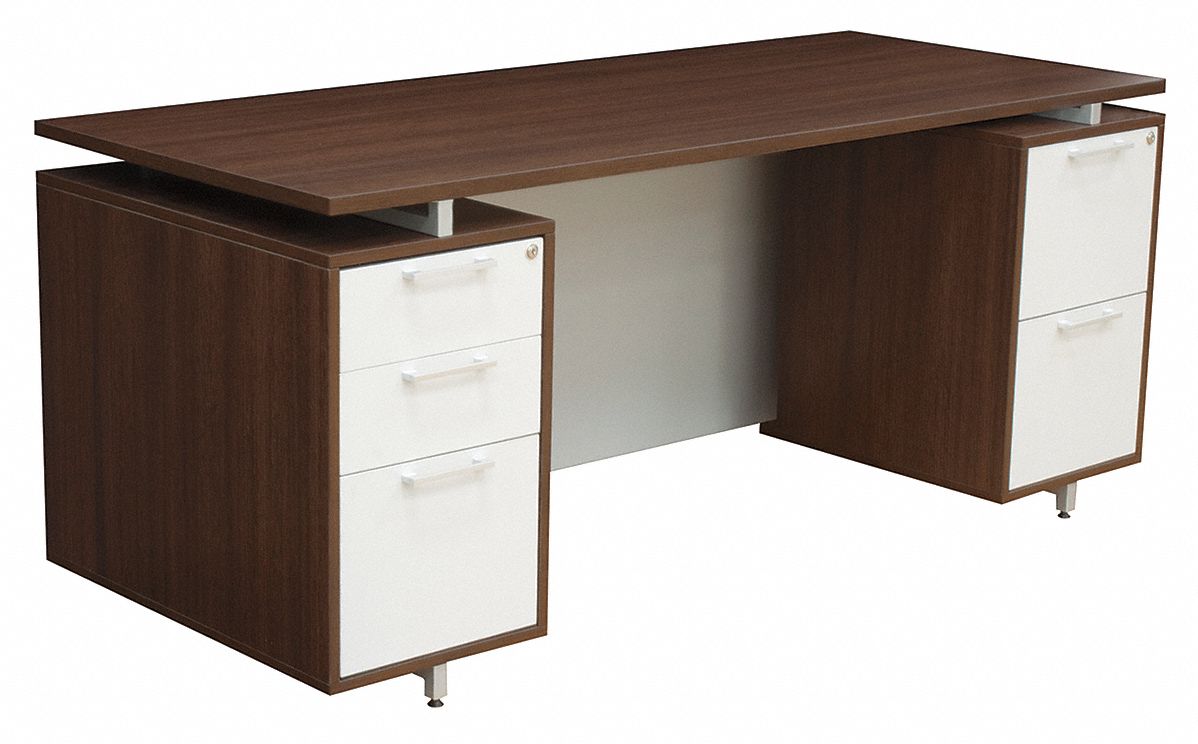 Office Desk,71 x 30 x 30 In,Java/Gray - Grainger
