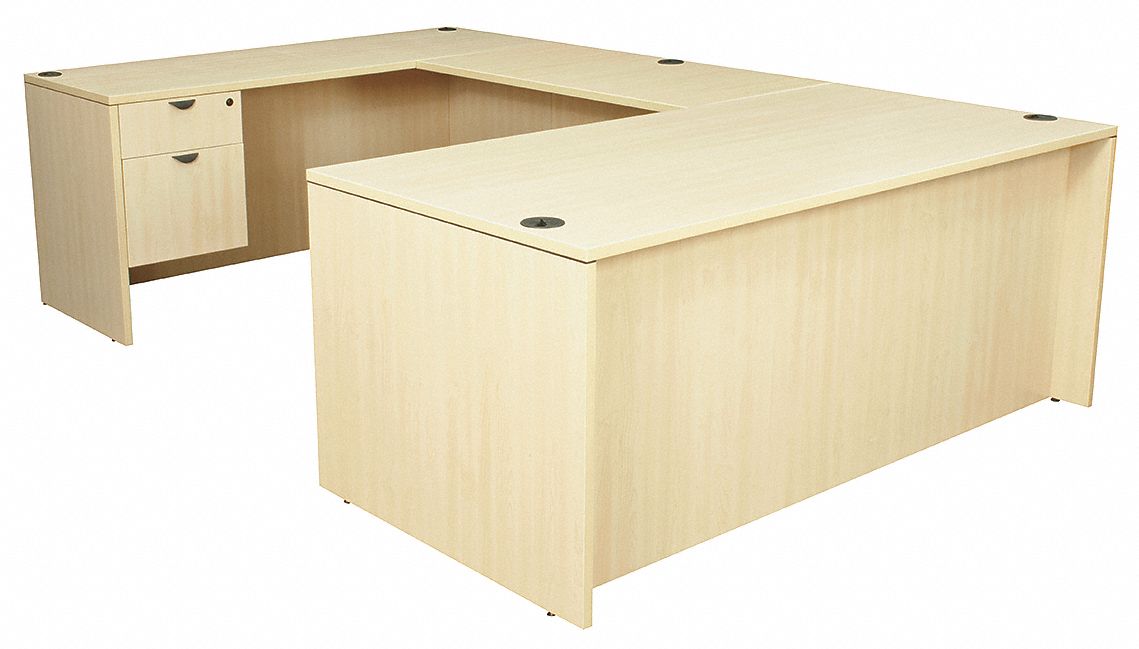 Legacy U-Shape Office Desk, Overall Height 29 in, Overall Width 71 in ...