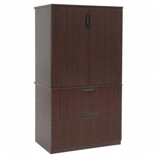 REGENCY, Mahogany, 2 Drawers, Lateral File Cabinet with Storage Cabinet - 12T545|LPLFSC3665MH ...