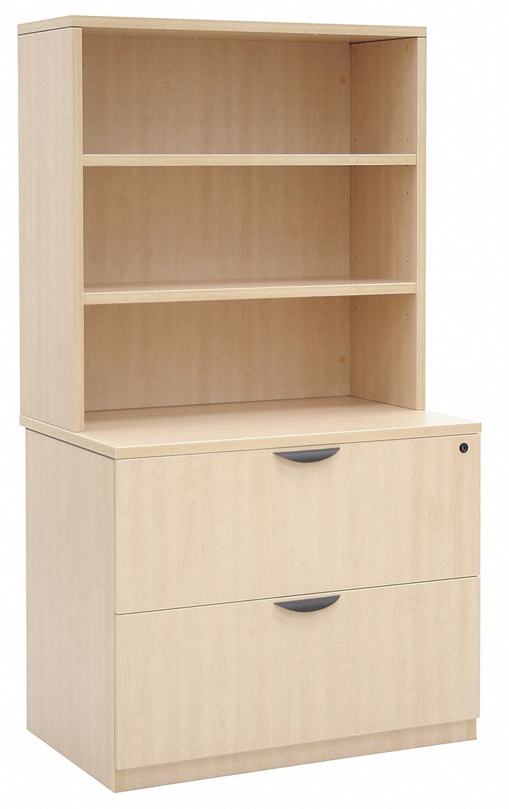 Hutch w/ Lateral File,Legacy,Maple - Grainger