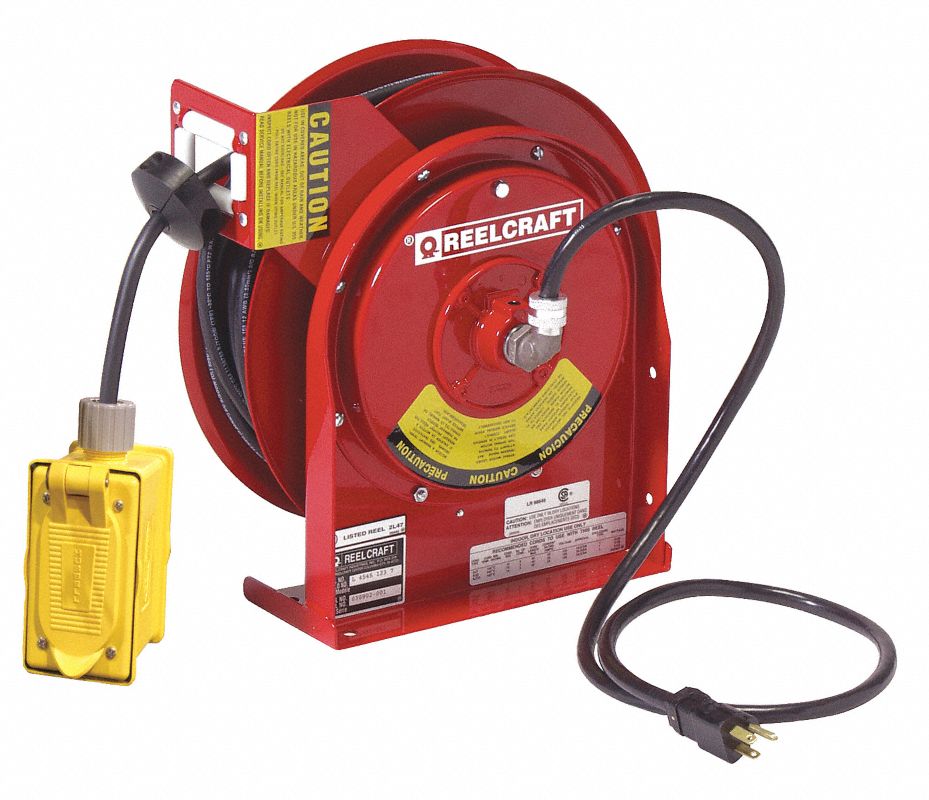 REELCRAFT Carrete de Cable Retráctil 125VCA Salidas: 2 45 pies ...