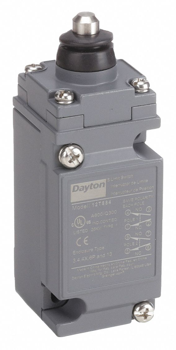 DAYTON Interruptor de Límite de Uso Pesado,Movimiento Vertical,Posición ...