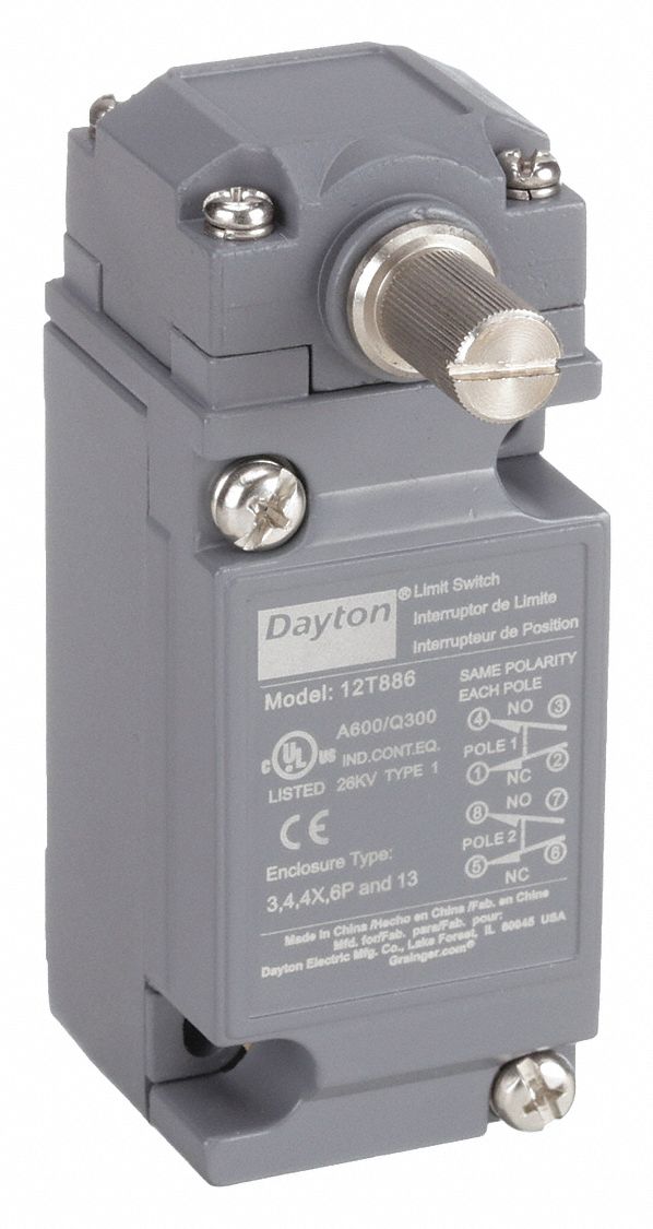 DAYTON, Lever-Rod, 3.54 in-lb Op Torque - Max, Limit Switch - 12T886 ...