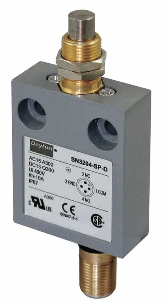 DAYTON, Plunger Actuator, 25 mm Mounting Hole Horizontal Center to ...