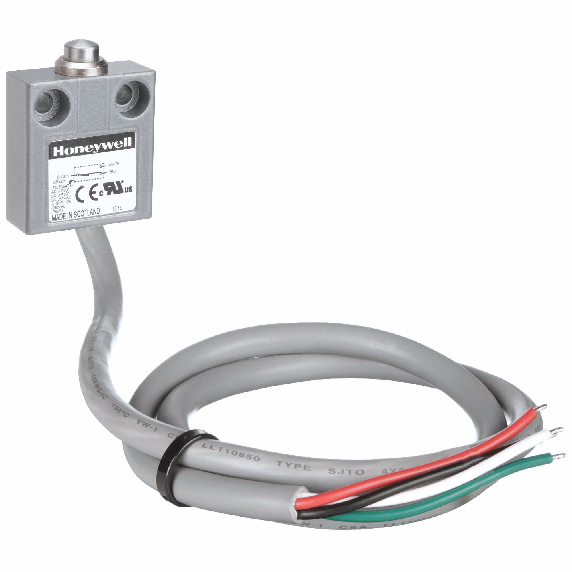 HONEYWELL MICRO SWITCH General Purpose Limit Switch: 1NC/1NO, 5A @ 240V ...
