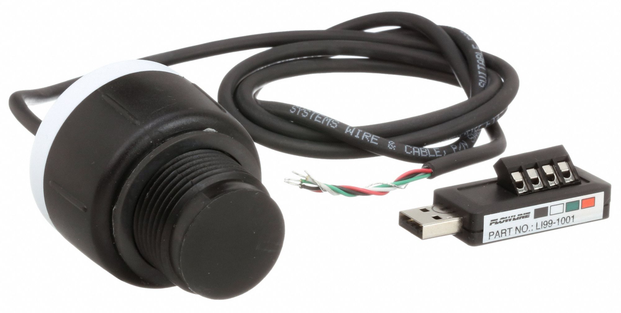 FLOWLINE Noncontact Ultrasonic Level Sensor: 1 in NPT, 49.2 in, 24V DC ...