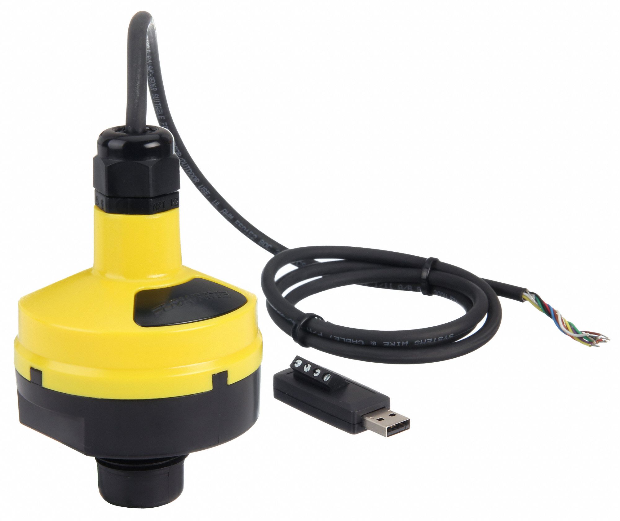 FLOWLINE Noncontact Ultrasonic Level Sensor: 1 in NPT, 9.8 ft, 24V DC ...
