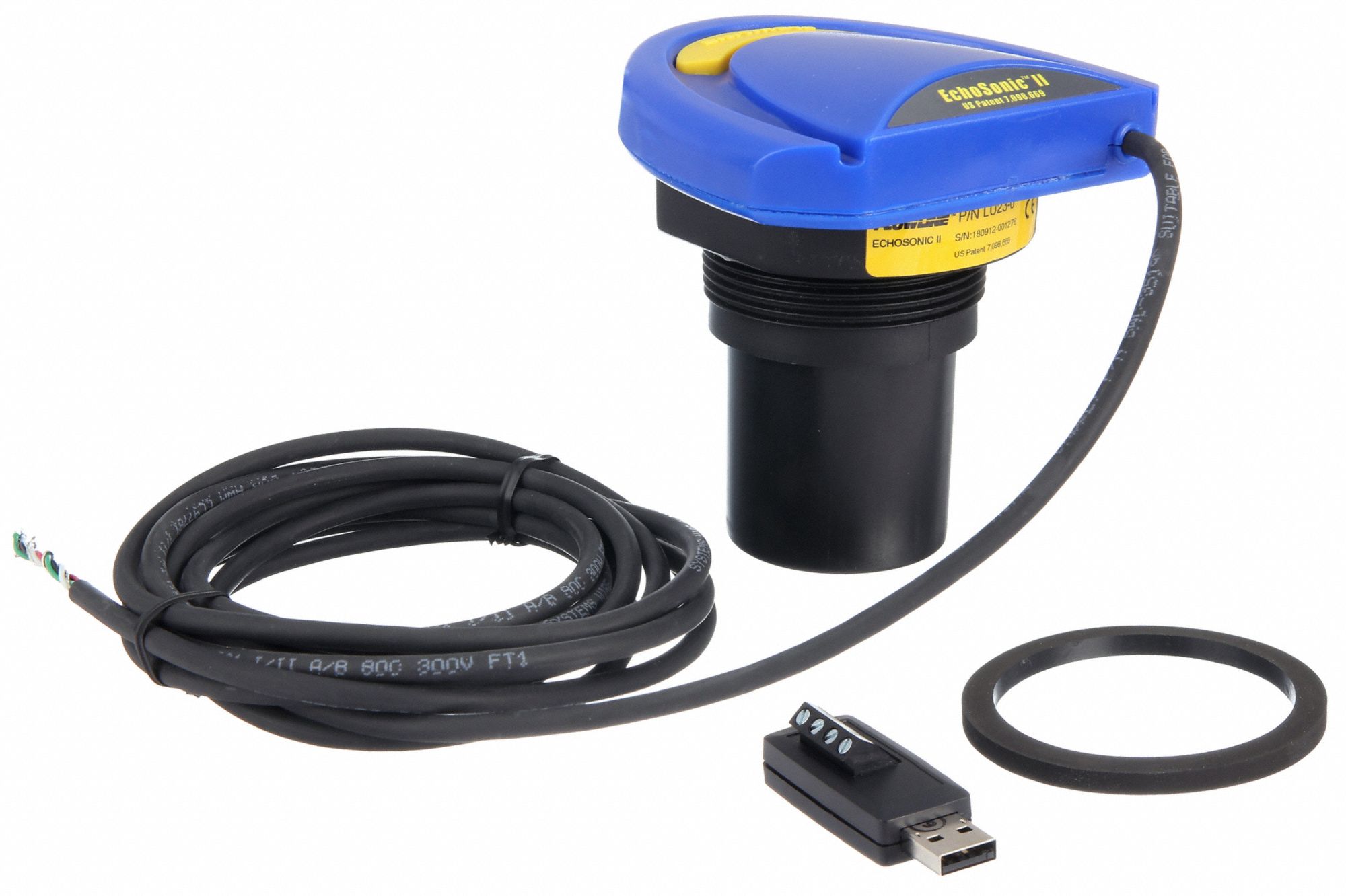 FLOWLINE Noncontact Ultrasonic Level Sensor: 2 in NPT, 26.2 ft, 24V DC ...