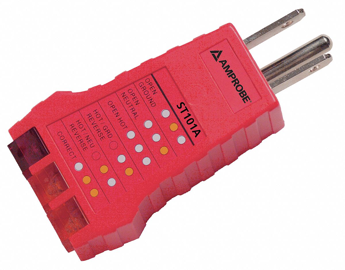 Receptacle Tester,110 to 125VAC - Grainger