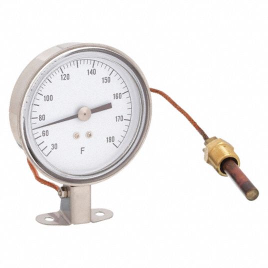 30°F to 180°F, +/- 1°F Scale Division, Analog Panel Mount Thermometer ...