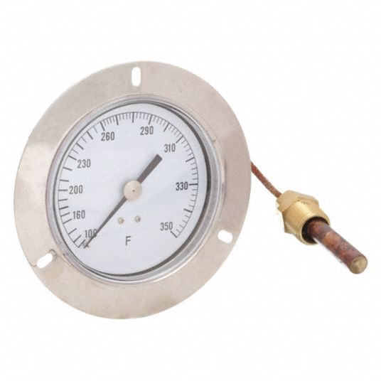 100°F to 350°F, +/-1°F Scale Division, Analog Panel Mount Thermometer ...