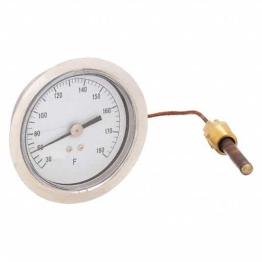 30°F to 180°F, ±1°F (Scale Division), Analog Panel Mount Thermometer ...