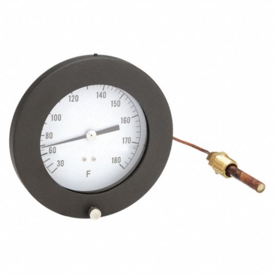30°F to 180°F, +/-1°F Scale Division, Analog Panel Mount Thermometer ...