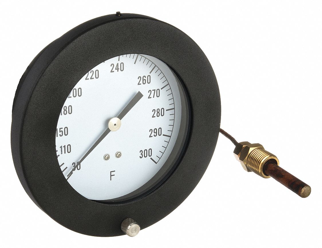 30°F to 300°F, +/-1°F Scale Division, Analog Panel Mount Thermometer ...