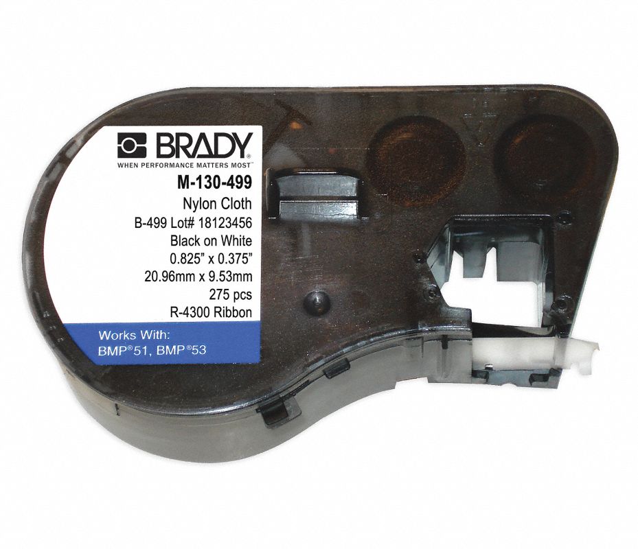 BRADY Cartucho Cinta Etiq , Neg/Bco , 3/8"x16 pies - 13L429 | MC-375 ...