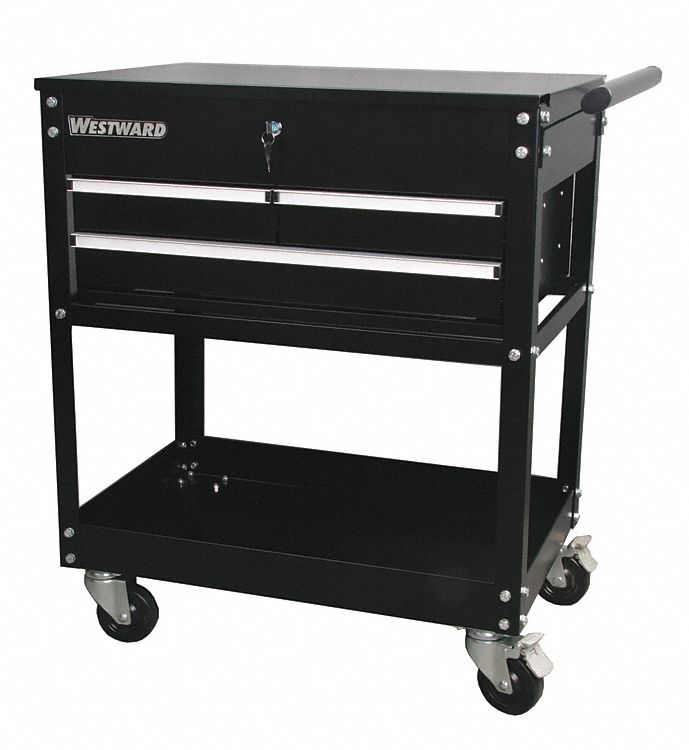 WESTWARD Rolling Storage Cart,30-3/8"x20"x34-1/2" - Metal Shelf and ...