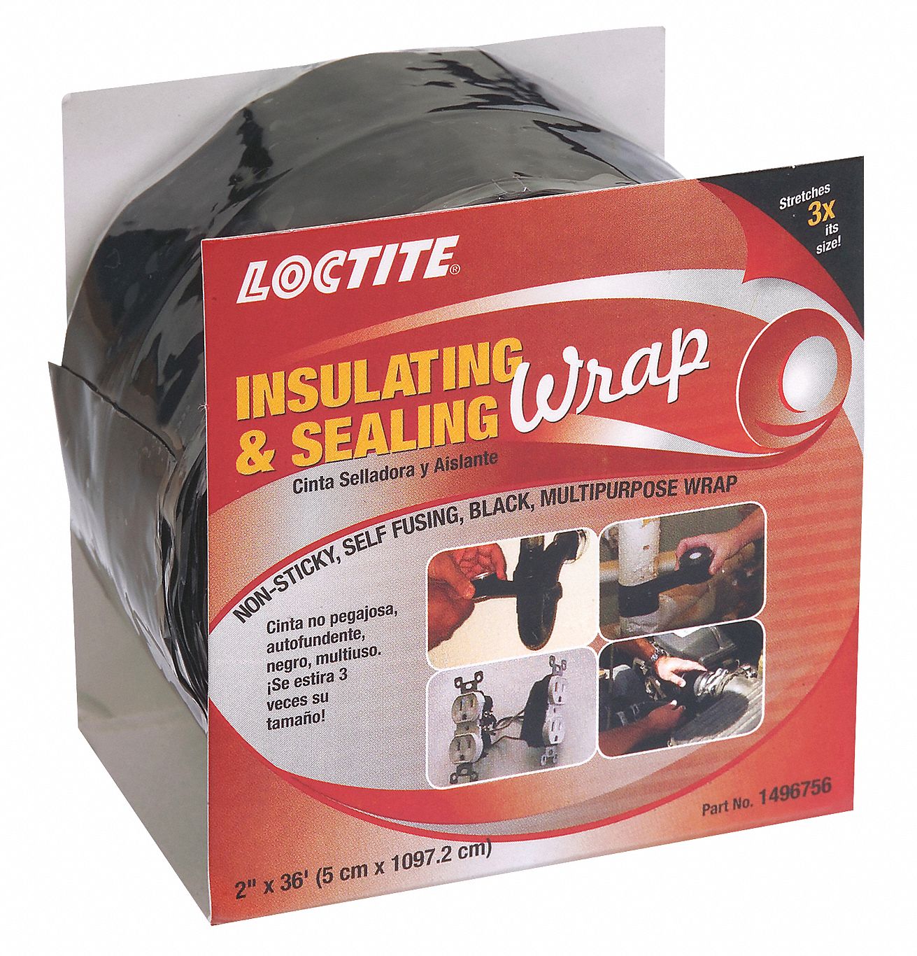 Insulating and Sealing Tape, Silicone, 2 in Width, 432 in Length, Black ...