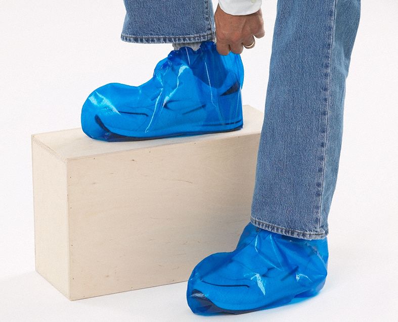 POLYCO Shoe Covers: Polyolefin, Ankle, Includes Slip Resistant Sole ...